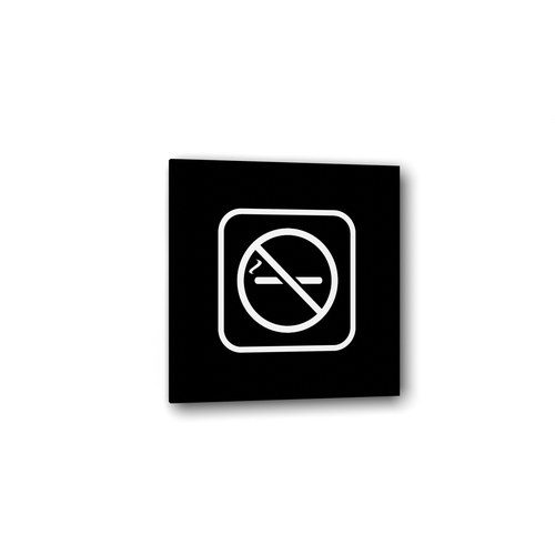 Табличка "Курение запрещено", Глянцевая линейка, цвет Черный, 10 см х 10 см