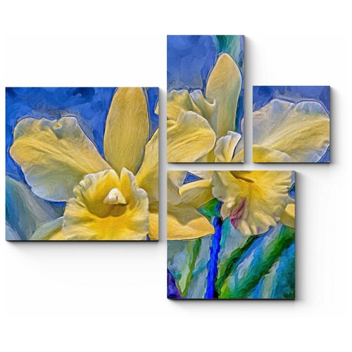 Модульная картина Нежные желтые орхидеи 112x93