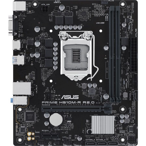 Материнская плата ASUS PRIME H510M-R R2.0-SI, LGA1200, H470, 2*DDR4, D-SUB+VGA+HDMI, 4xSATA3, M2, Audio, Gb LAN, USB 3.2, USB 2.0, mATX; 90MB1EX0-M0ECY0 (PRIME H510M-R R2.0-SI)