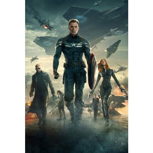 Плакат, постер на холсте Первый мститель: Другая война (Captain America The Winter Soldier), Энтони Руссо, Джо Руссо, Джосс Уидон. Размер 30 х 42 см