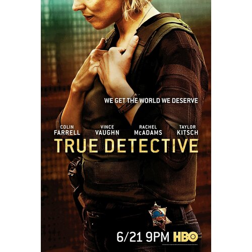 Плакат, постер на холсте Настоящий Детектив (True Detective, с 2014г). Размер 21 на 30 см
