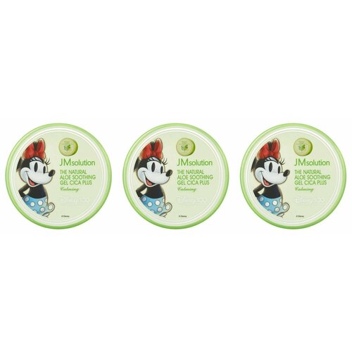 Успокаивающий гель для лица и тела JMsolution с алоэ и центеллой, Disney100 Minnie The Natural Aloe Soothing Gel Plus Calming, 300 мл, 3 шт