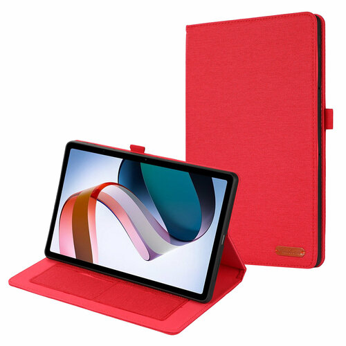 Чехол для планшета Redmi Pad 2022 10,6 дюйма, c джинсовым рисунком, трансформируется в подставку (красный)