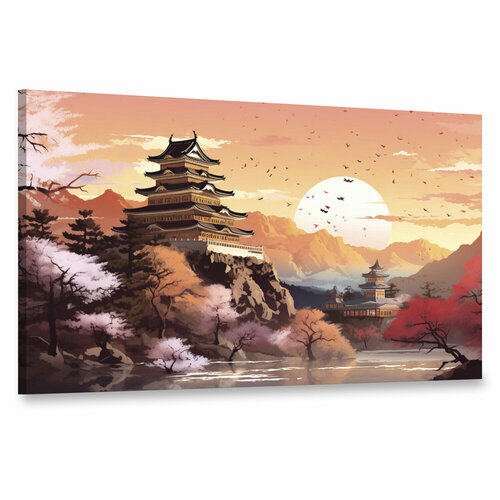 Интерьерная картина 100х60 "Киотский замок: величие и история"
