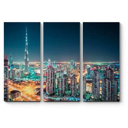 Модульная картина Сияющие огни Дубая 80x57