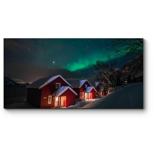 Модульная картина Зимняя ночь 140x70
