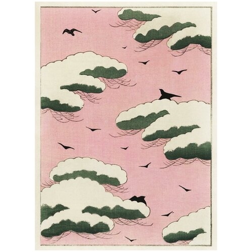Постер / Плакат / Картина Ватанабэ Сэйтей - Розовое небо 90х120 см в подарочном тубусе