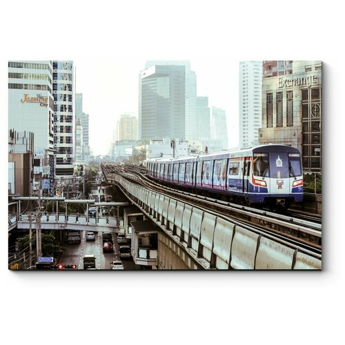 Модульная картина Надземный поезд мчится в центр Бангкока130x87