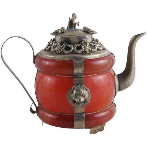 Декоративный чайник в восточном стиле "Восток". Агат, металл. Китай, вторая половина XX века.