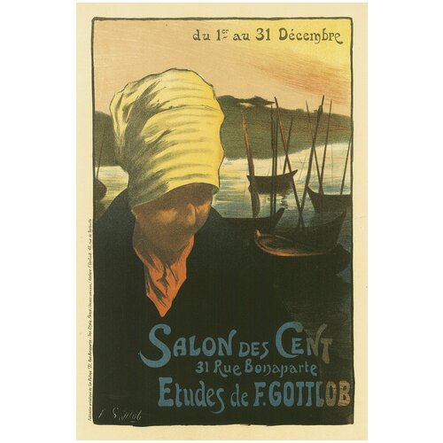 Постер / Плакат / Картина Афиша - Salon des Cent 60х90 см в подарочном тубусе