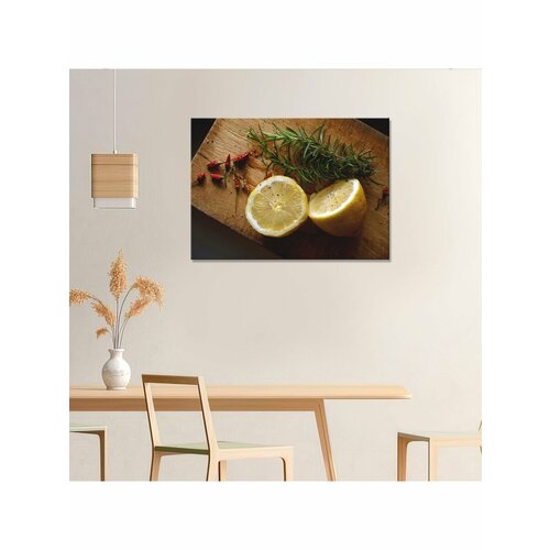 Картина на холсте с подрамником лимон и специи 50Х70
