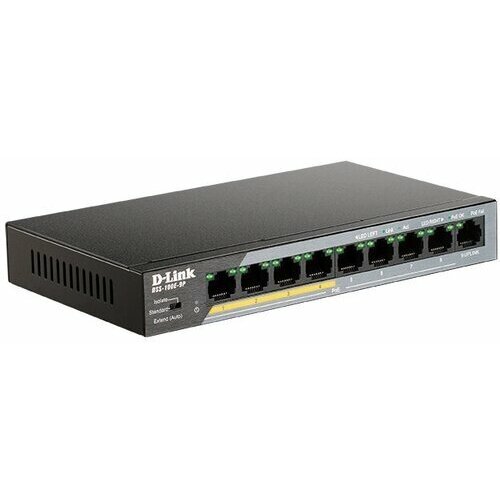 Коммутатор D-Link DSS-100E-9P/B1A 8x100Mb 1G неуправляемый