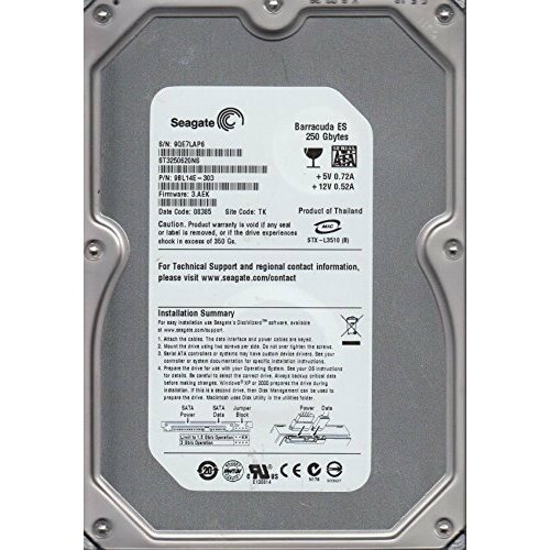 Жесткие диски Seagate Жесткий диск Seagate Barracuda ES 250Gb (U300/7200/16Mb) NCQ SATAII 9BL14E-303