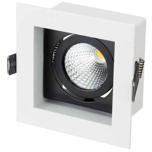 Светильник Arlight CL-KARDAN-S102x102-9W Day (WH-BK, 38 deg), LED, 9 Вт, нейтральный белый, цвет арматуры: белый, цвет плафона: черный