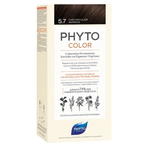 PHYTO PhytoColor краска для волос Coloration Permanente, 5.7 светлый каштан, 150 мл