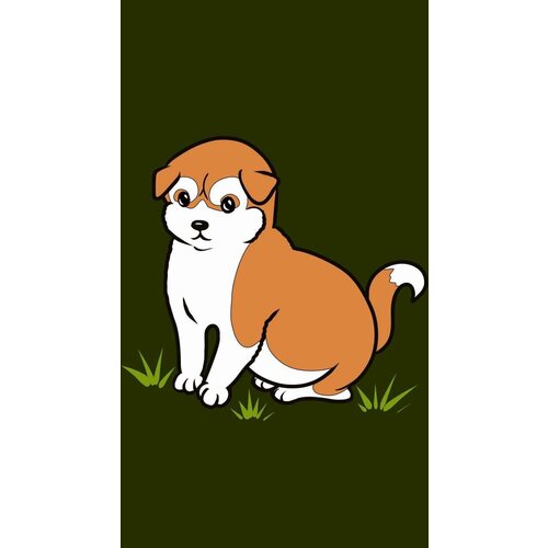 Картина на холсте 60x110 LinxOne "Собака, акита-ину, арт, вертикальный" интерьерная для дома / на стену / на кухню / с подрамником
