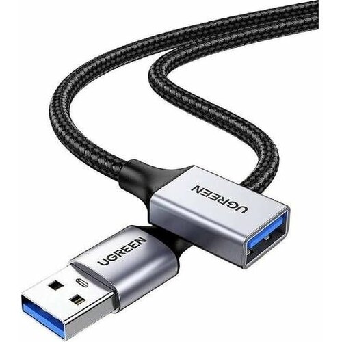 Кабель UGREEN US115 (10497) USB 3.0 Extension Cable Aluminum Case. Длина: 2 м. Цвет: черный