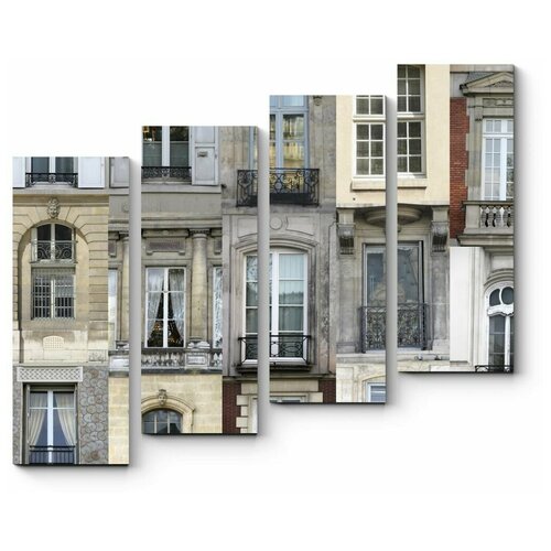 Модульная картина Парижские окна90x78