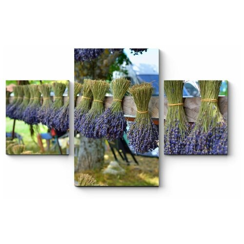Модульная картина Букеты из лавандовых цветов, Прованс140x91
