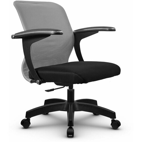 Компьютерное офисное кресло mетта SU-М-4/ подл. 160/осн. 005, Светло-серое/Черное