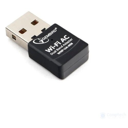 Gembird Сетевой двухдиапазонный Wi-Fi мини USB-адаптер 600 Мбит USB 802.11b g n ac а (WNP-UA-008)