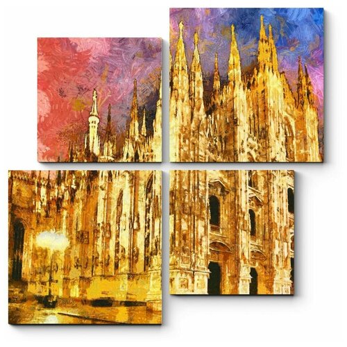 Модульная картина Вечерние краски Милана 50x50