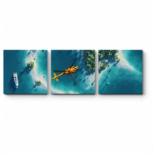 Модульная картина Тропический остров с высоты70x23