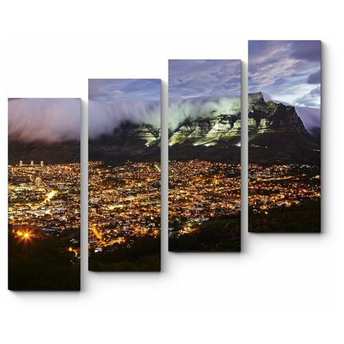 Модульная картина Ватные облака в горах Кейптауна 80x69