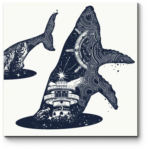 Модульная картина Межгалактический кит 50x50