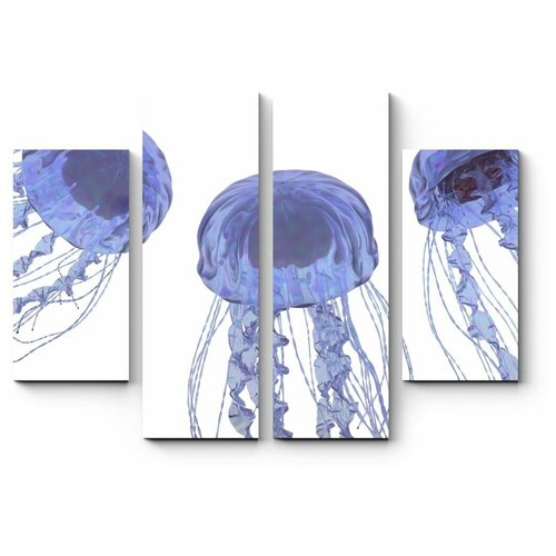 Модульная картина Пара голубоватых медуз150x113
