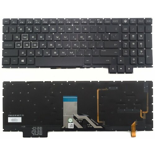 Клавиатура для ноутбука HP Omen 15-CE020ca, Русская, черная с RGB - подсветкой