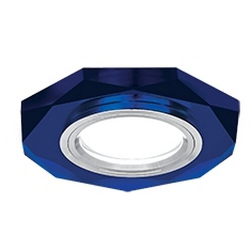 Светильник Gauss Mirror восемь грань кристал синий хром Gu 5.3 RR015