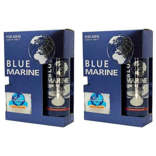 Подарочный набор мужской Festiva Blue Marine Sport, Лосьон после бритья 100 мл + Пена для бритья 200 мл, 2 шт