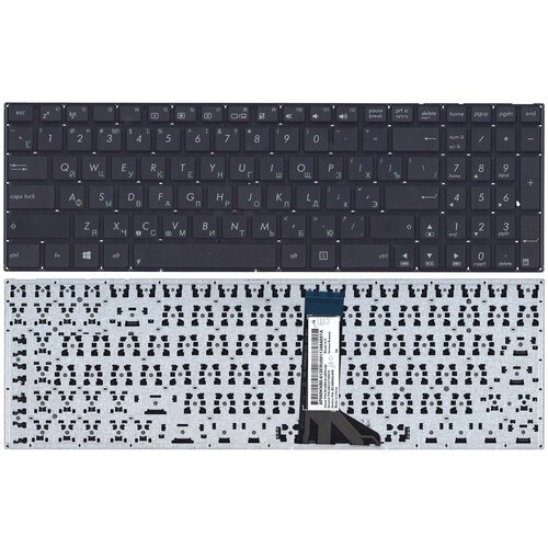 Клавиатура для ноутбука Asus X550D, Русская, Чёрная без рамки, Плоский Enter