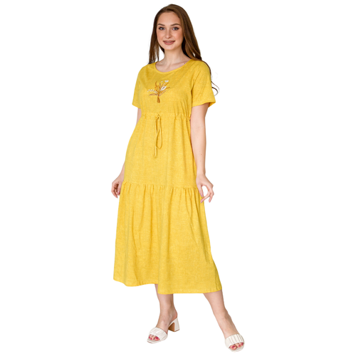 Платье Оптима Трикотаж, размер 48, желтый