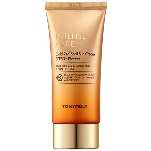 Солнцезащитный крем с улиточной слизью TONY MOLY Intense Care Gold 24K Snail Sun Cream SPF50+/PA++++ , 50 мл.