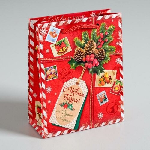 Пакет ламинированный вертикальный «Подарок от Деда Мороза», 12 × 15 × 11,5 см