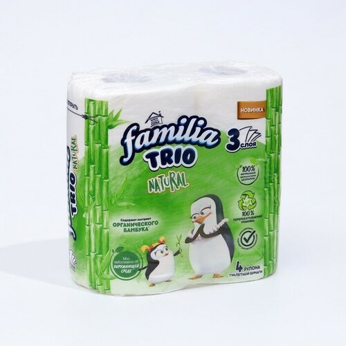 Familia Туалетная бумага FAMILIA TRIO, 3 слоя, 4 рулона