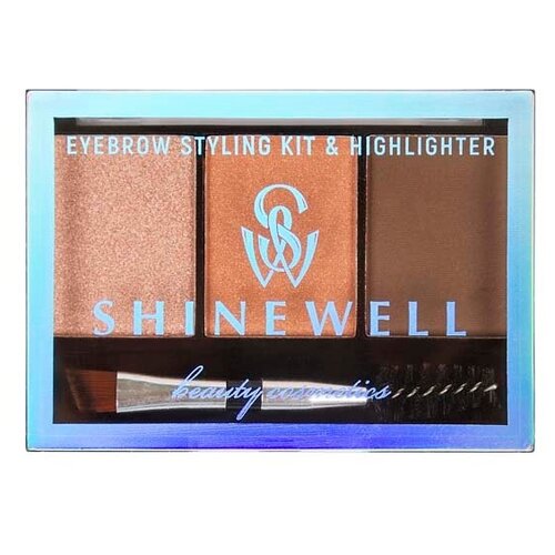 Набор для бровей Shinewell Eyebrow Styling Kit & Highlighter т. 03 6,23 г
