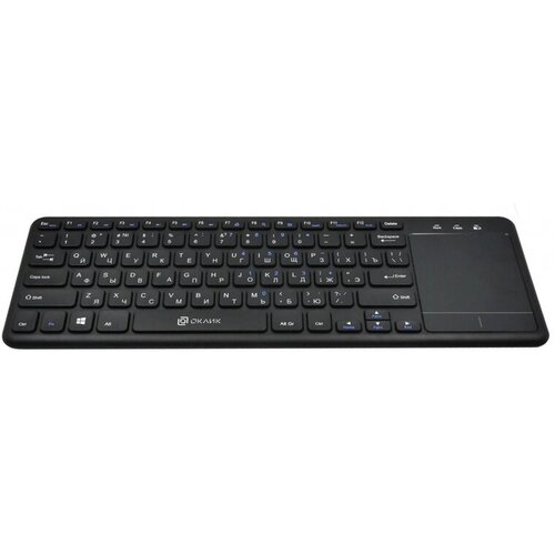 Комплект 5 штук, Клавиатура Oklick 830ST черный USB беспроводная slim Multimedia Touch