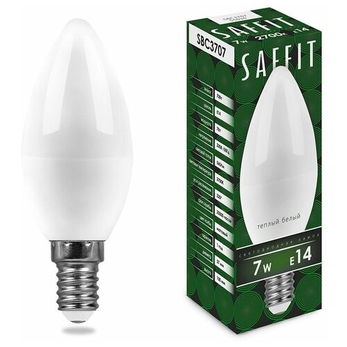 Лампа светодиодная LED 7вт E14 теплый матовая свеча | код. 55030 | FERON (3шт. в упак.)