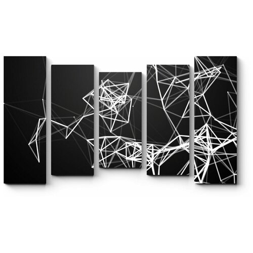 Модульная картина Сияющие линии на черном 190x114