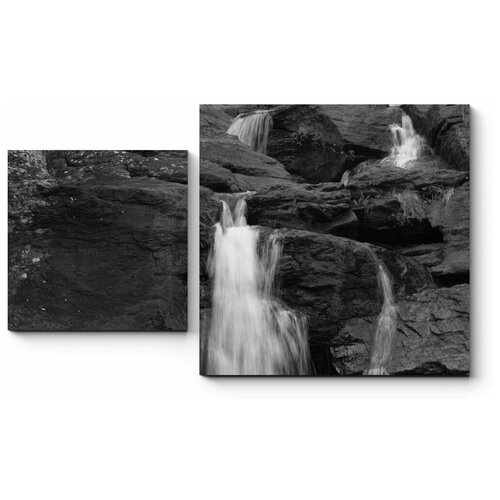 Модульная картина Черный камень, белая вода 100x60