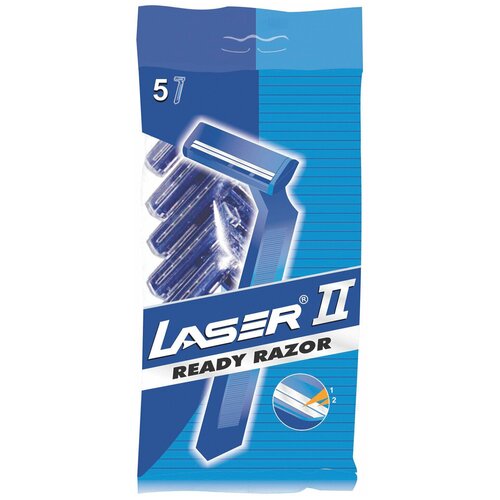 Бритвы одноразовые комплект 5 шт. LASER 2 (аналог Gillette 2), 5015911101086 5 шт .