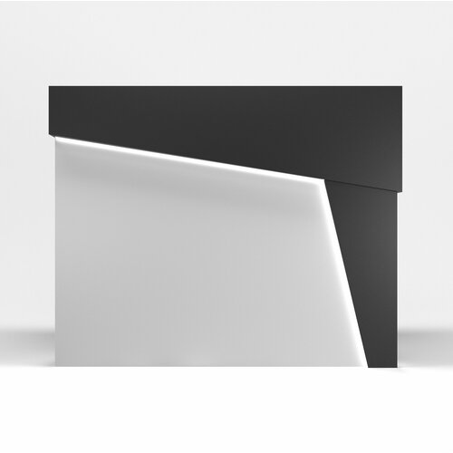 Ресепшн Вайт со скосом Чёрный 1500х1200х600 / Подсветка RGB