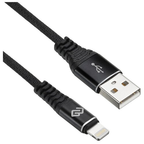 Кабель Digma LIGHT-3M-BRAIDED-BLK USB (m)-Lightning (m) 3м черный