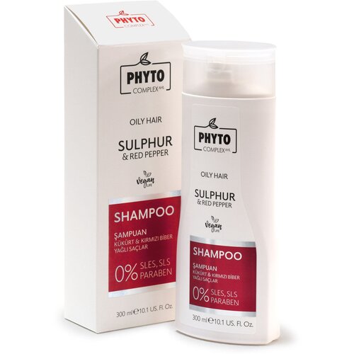 Натуральный турецкий шампунь Phytocomplex для жирных волос "Suphur & Red Pepper Oily Hair Shampoo" с серой и красным перцем