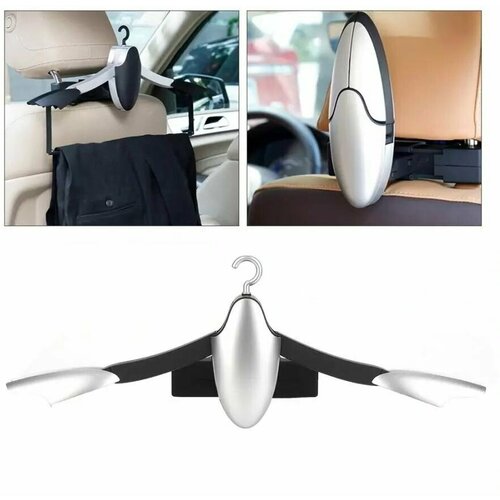 Складная вешалка-плечики для одежды на подголовник сиденья автомобиля, VSA7 - Серый
