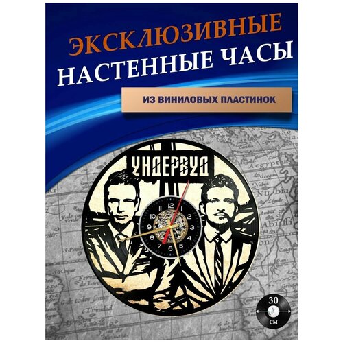 Часы настенные из Виниловых пластинок Ундервуд Версия 1 (без подложки) из виниловой пластинки