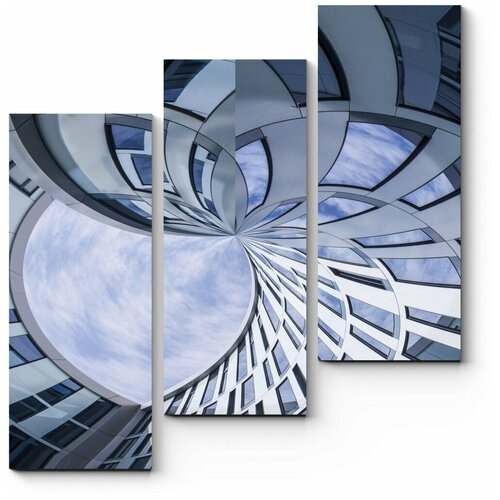 Модульная картина Круговорот здания 70x75